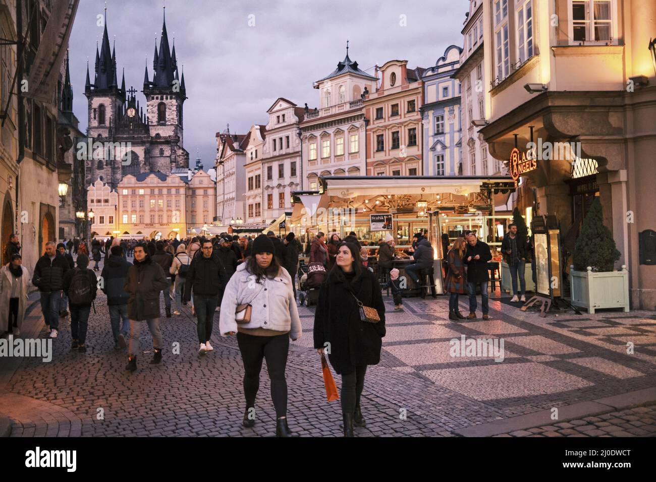 Beautiful shot of crowds walking through the traditional streets of ...
