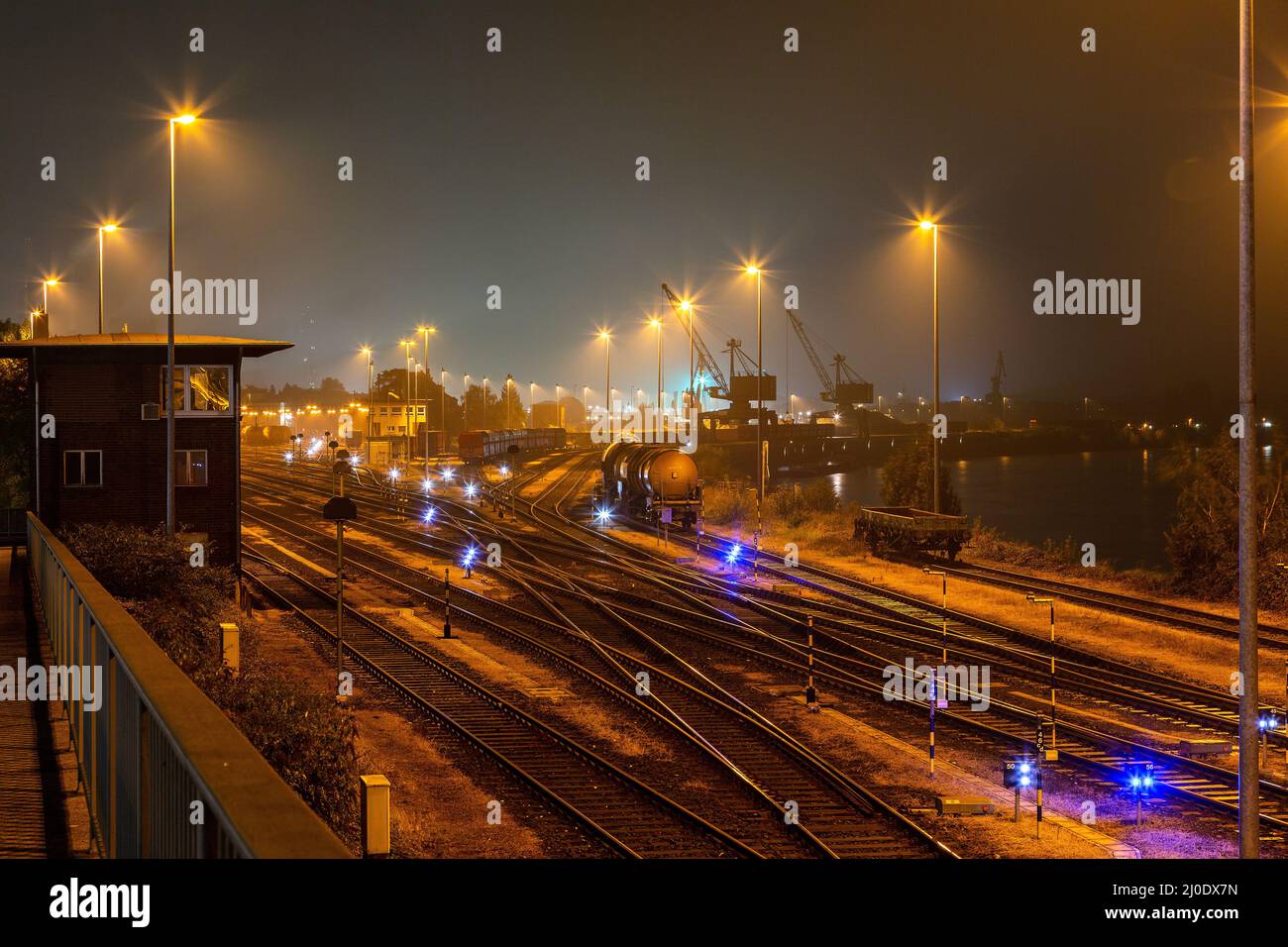 Industry at night in Germany Stock Photo - Alamy