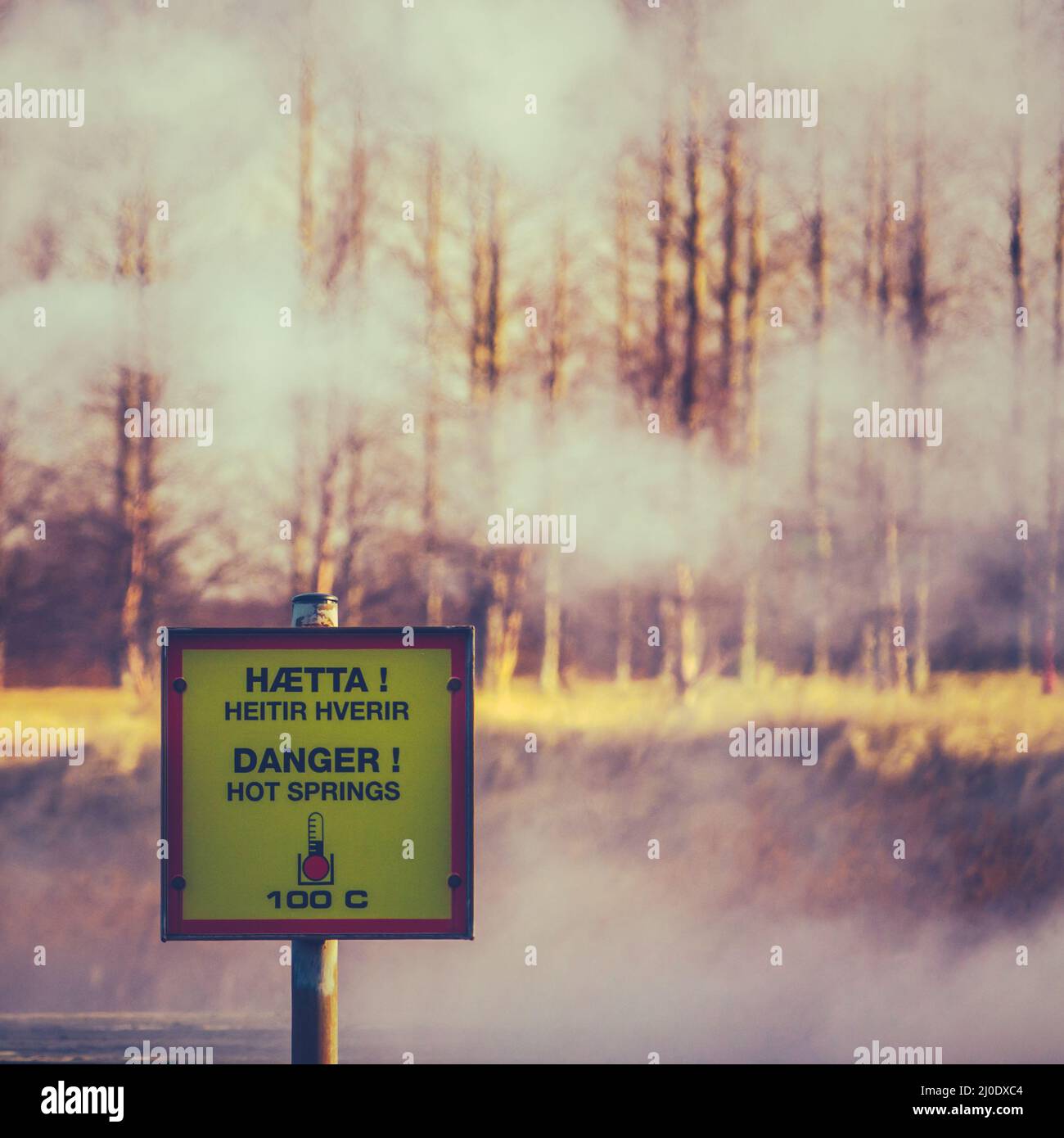 Iceland Hot Springs Sign Stock Photo - Alamy