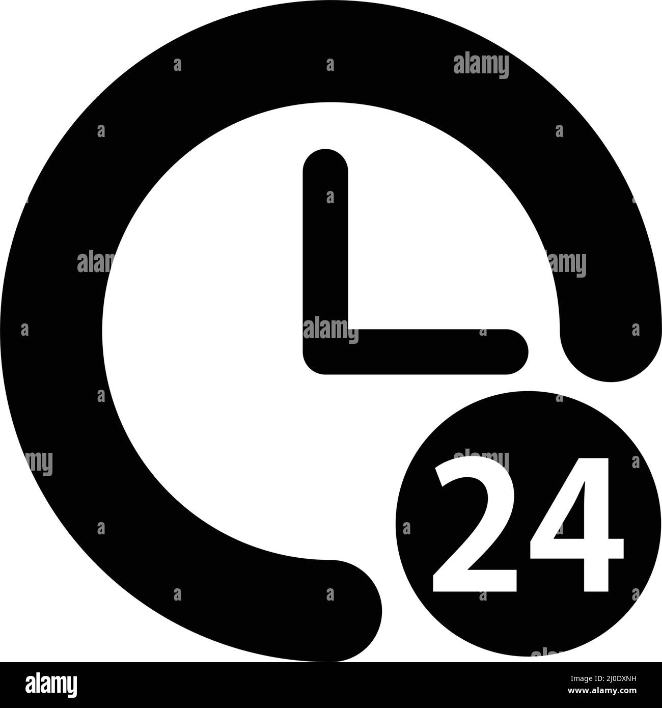 24 hours clock icon. Editable vector Stock Vector Image & Art - Alamy