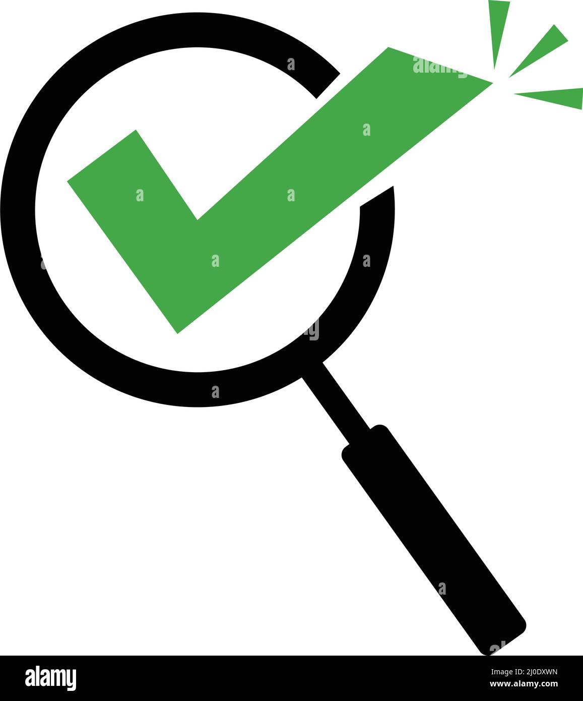 Pop check mark and magnifying glass. Editable vector Stock Vector Image ...