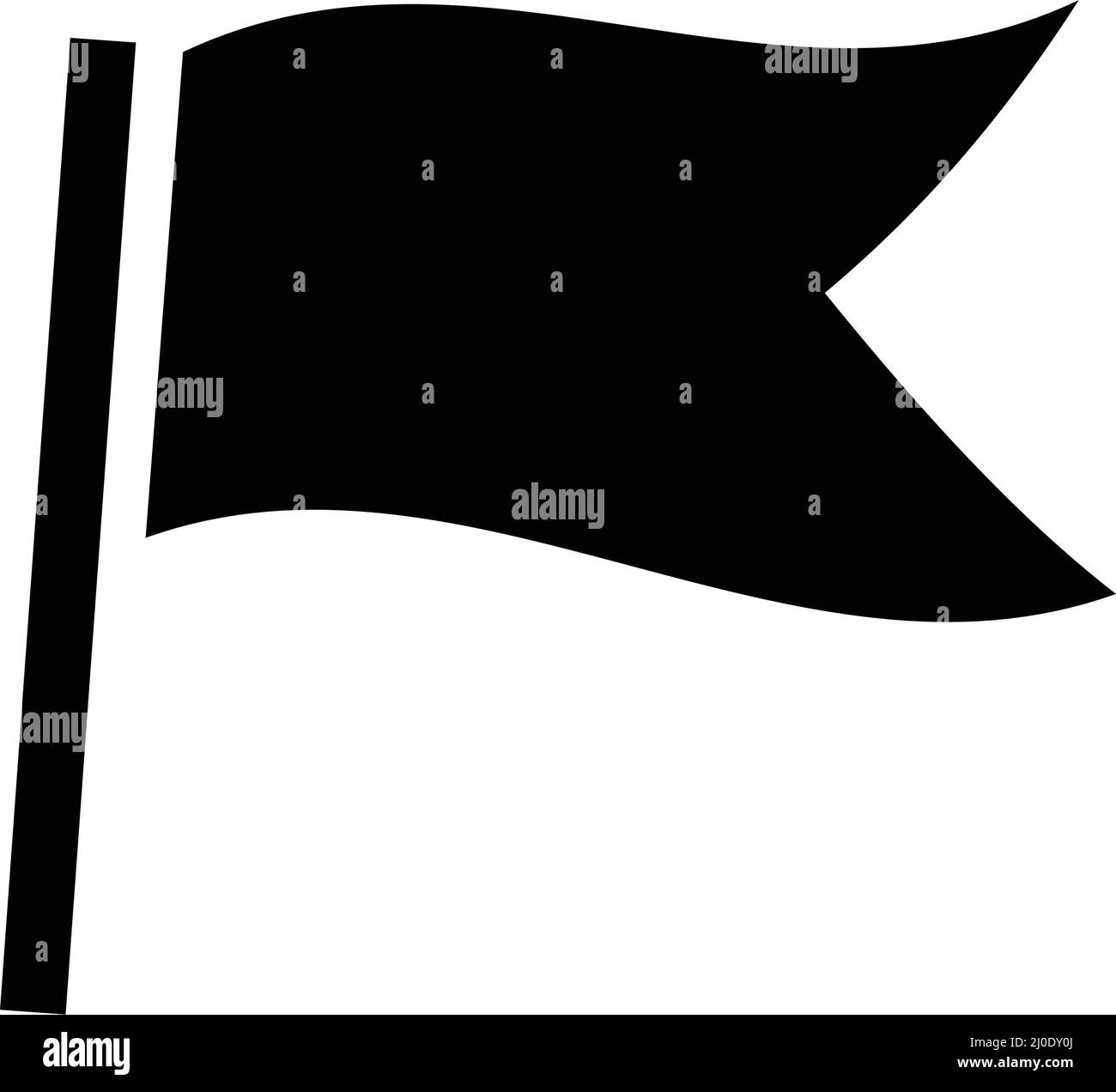 Fluttering flag silhouette icon. Editable vector Stock Vector Image ...