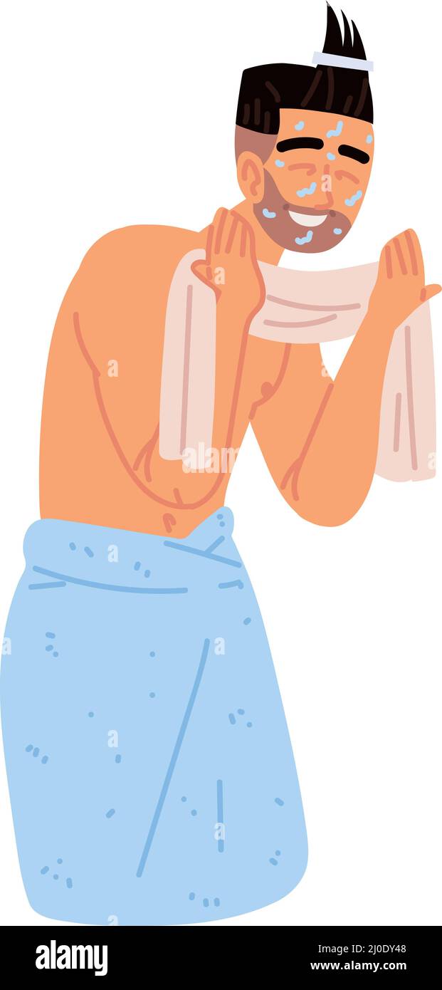 man washing face Stock Vector Image & Art - Alamy
