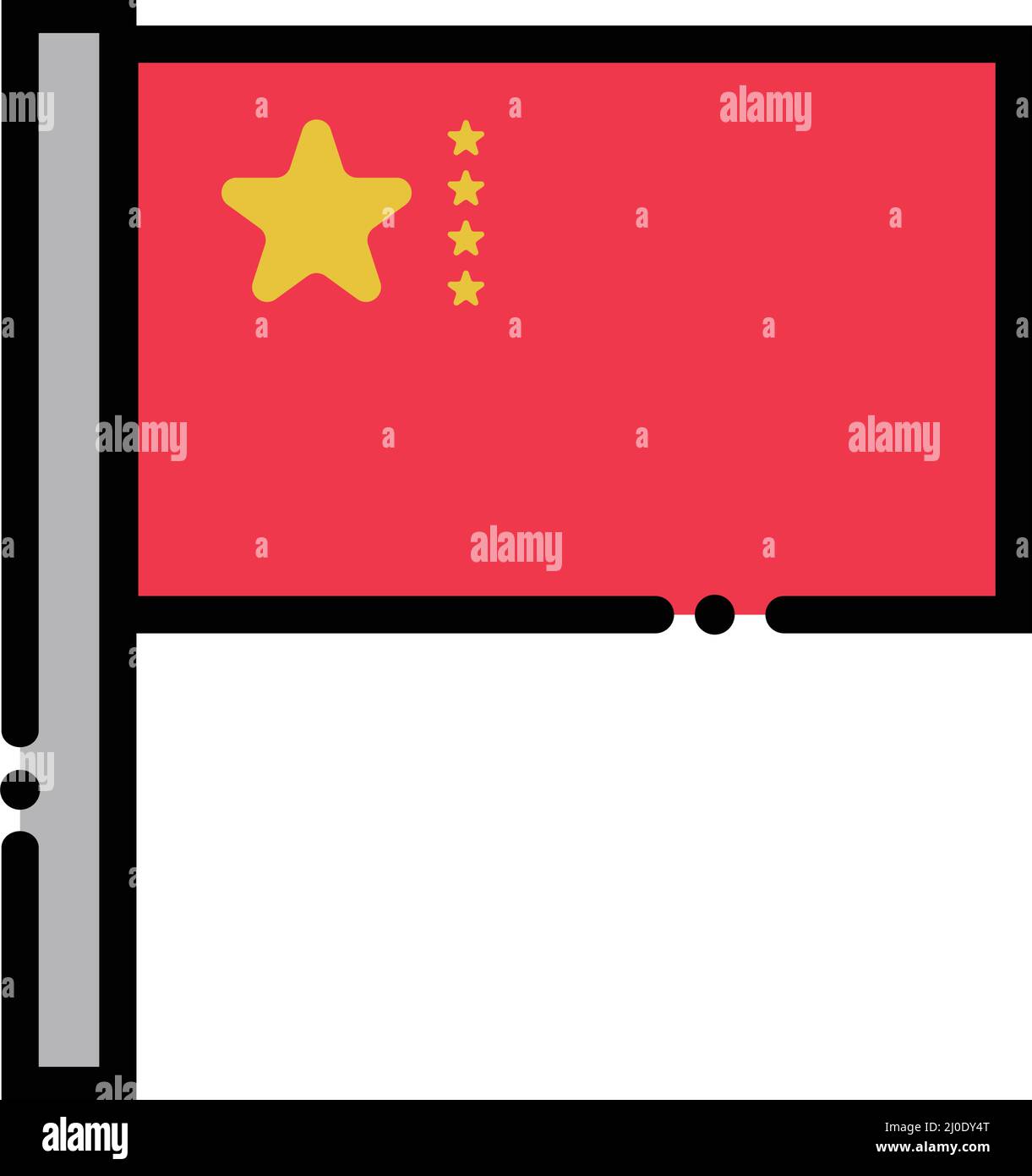 Chinese flag icon in flat design. Editable vector Stock Vector Image ...
