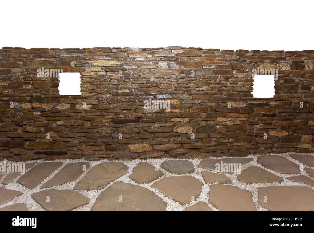 stone basement with rock and cement. natural stones added Stock Photo ...