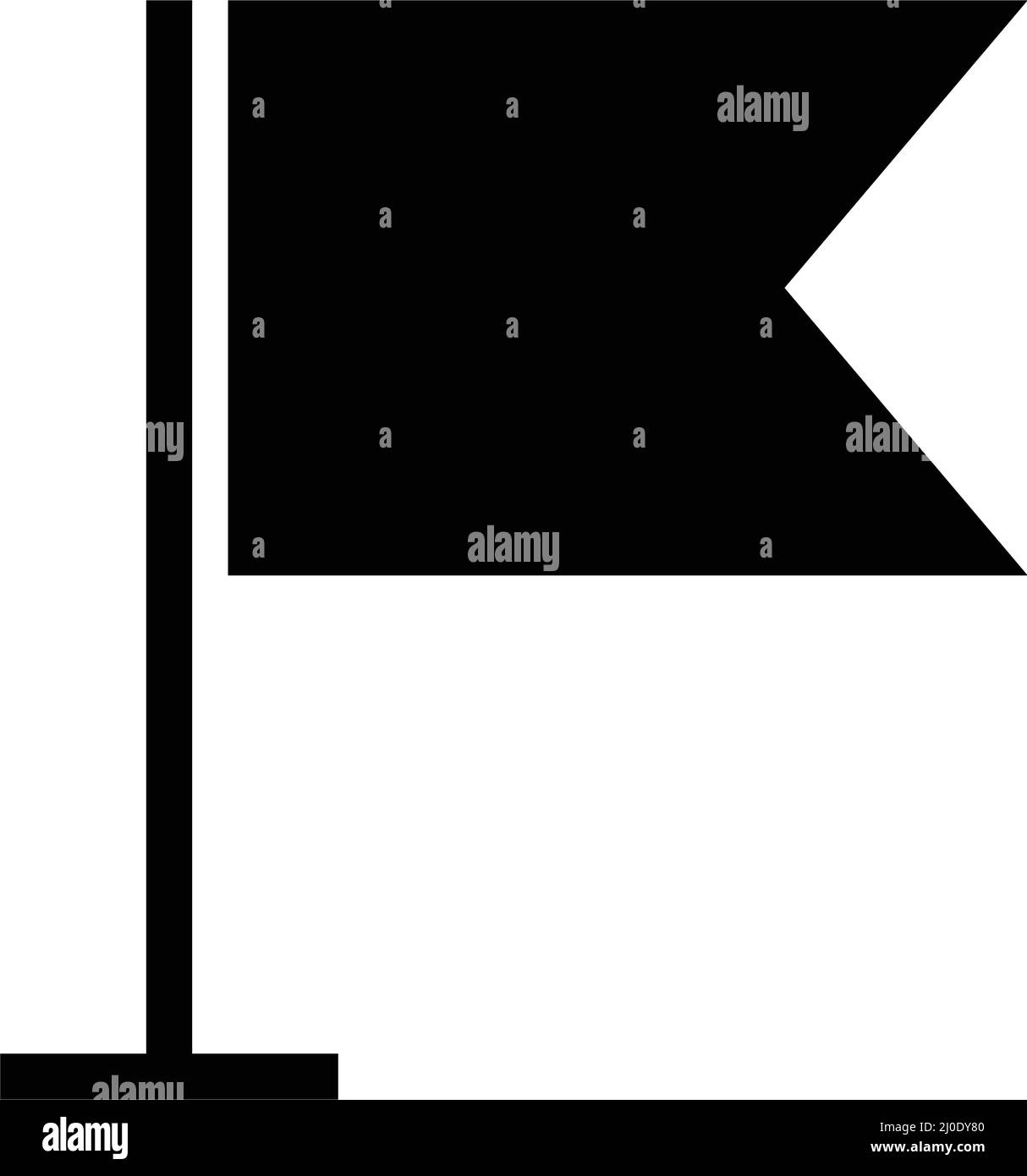 Silhouette icon of a pole and flag. Editable vector Stock Vector Image ...