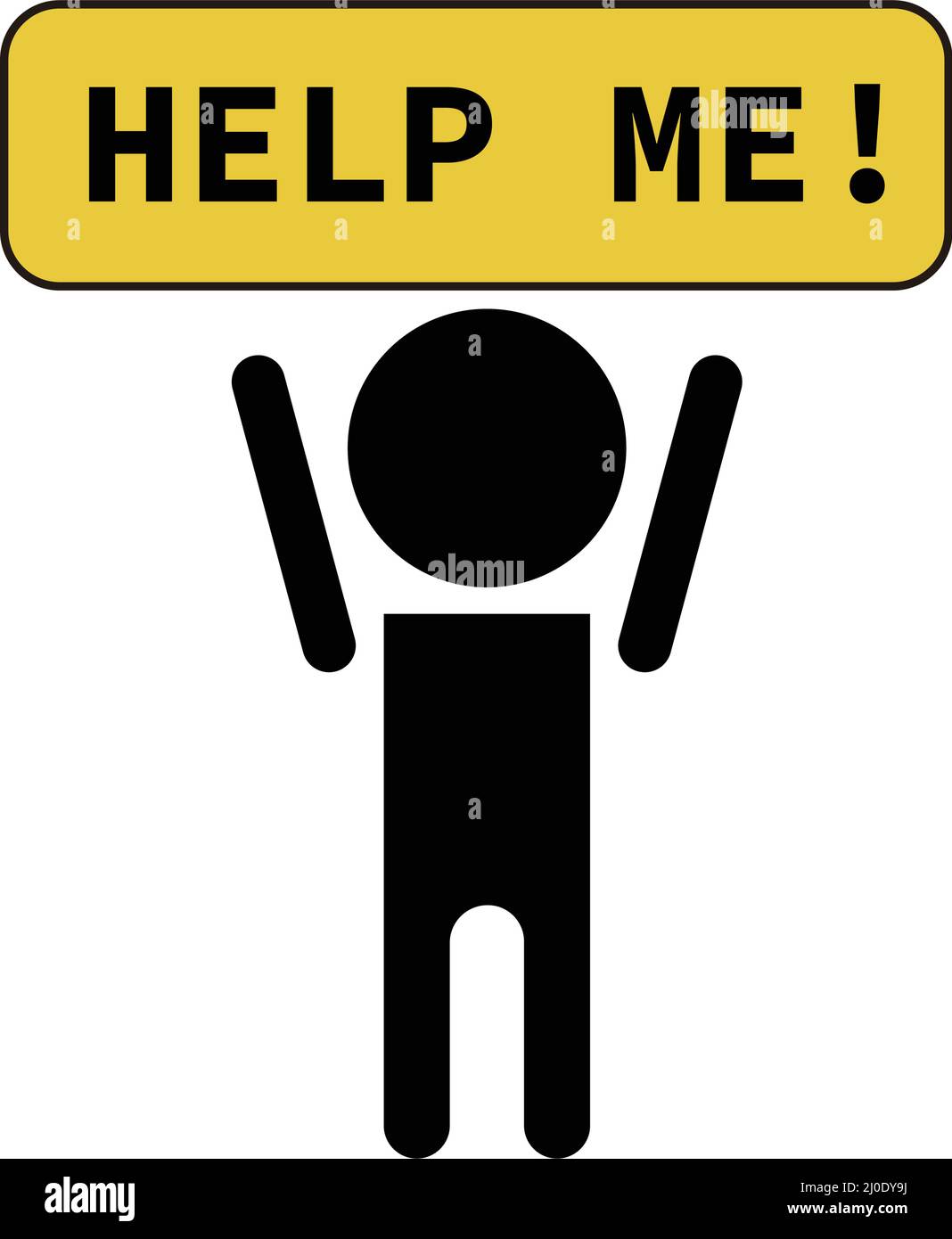 A person who needs help. Help me. Editable vector Stock Vector Image ...