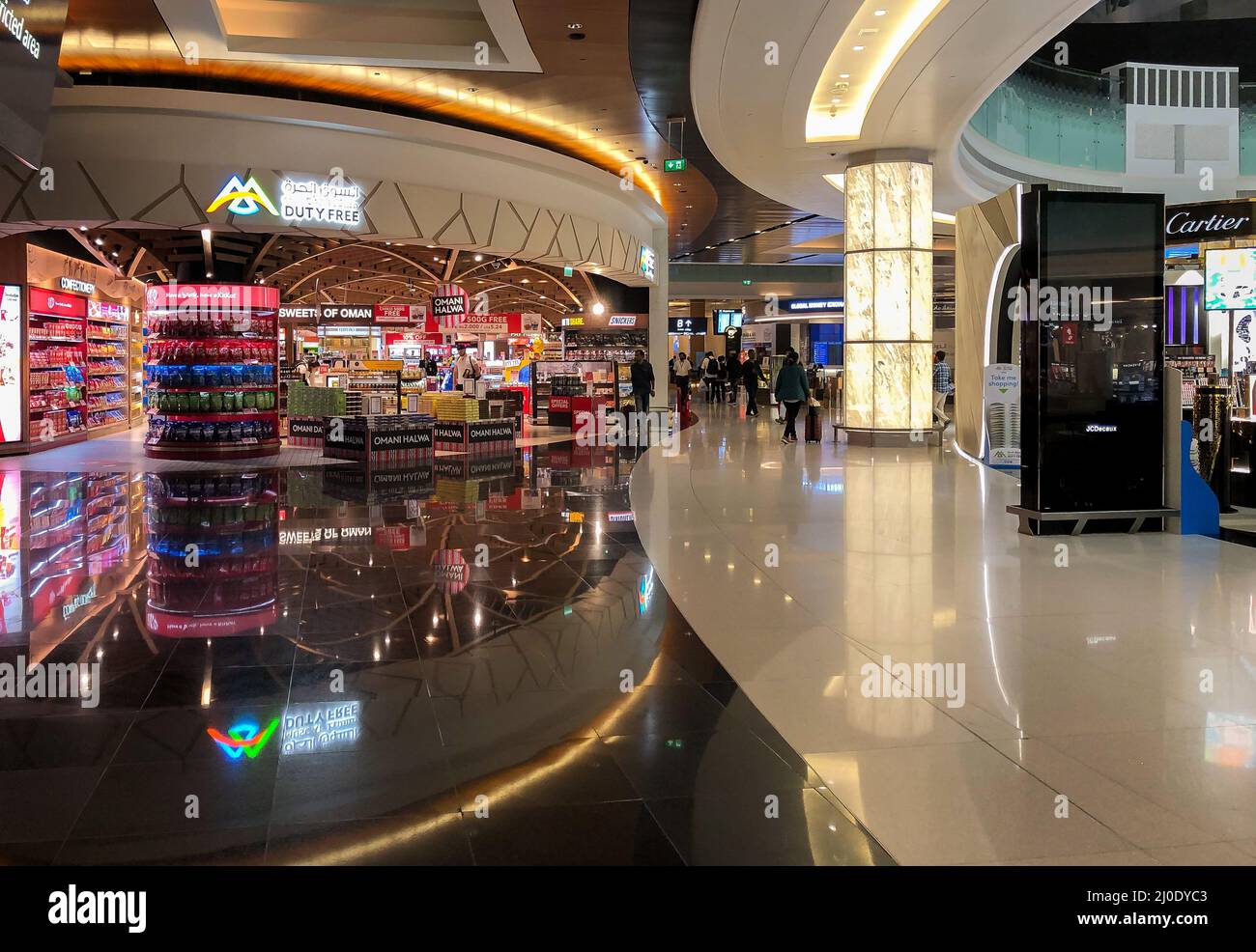 Muscat, Oman - February 16, 2020: Interior of departure terminal at ...