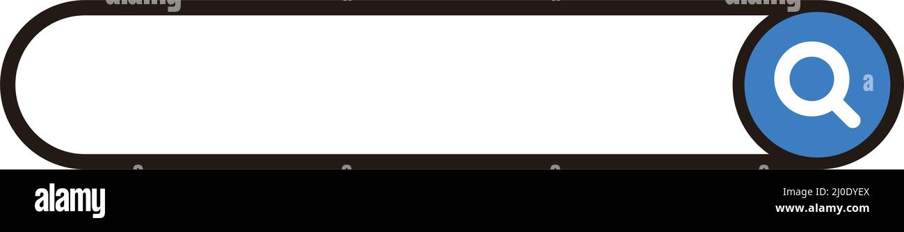 A search bar with rounded corners and a blue magnifying glass search ...