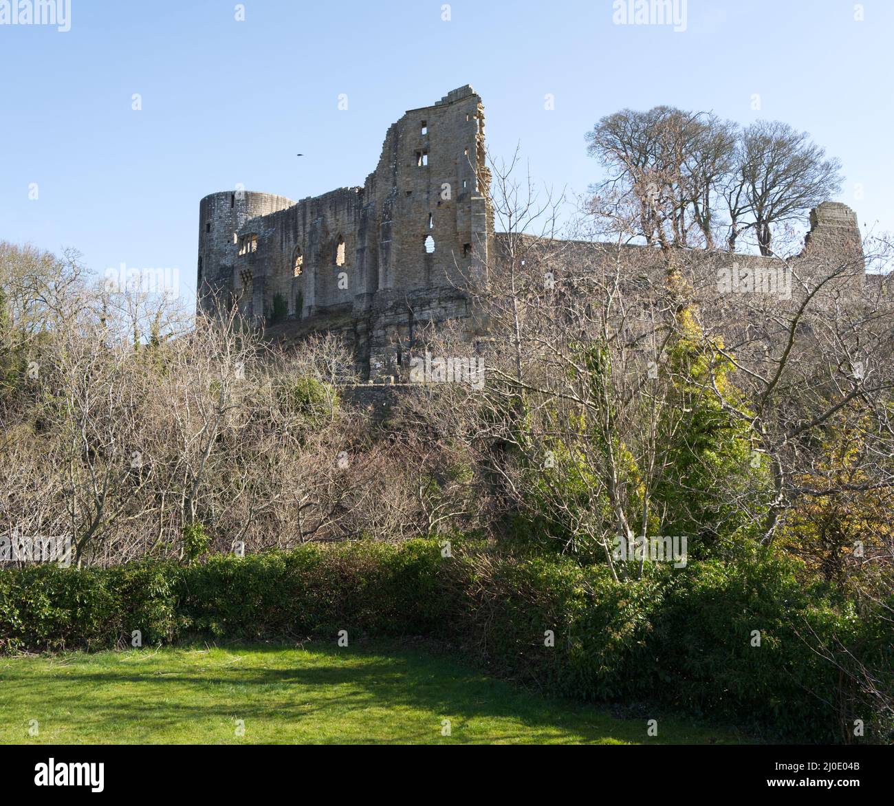 Barnard Castle ancient town with medieval castle Stock Photo - Alamy