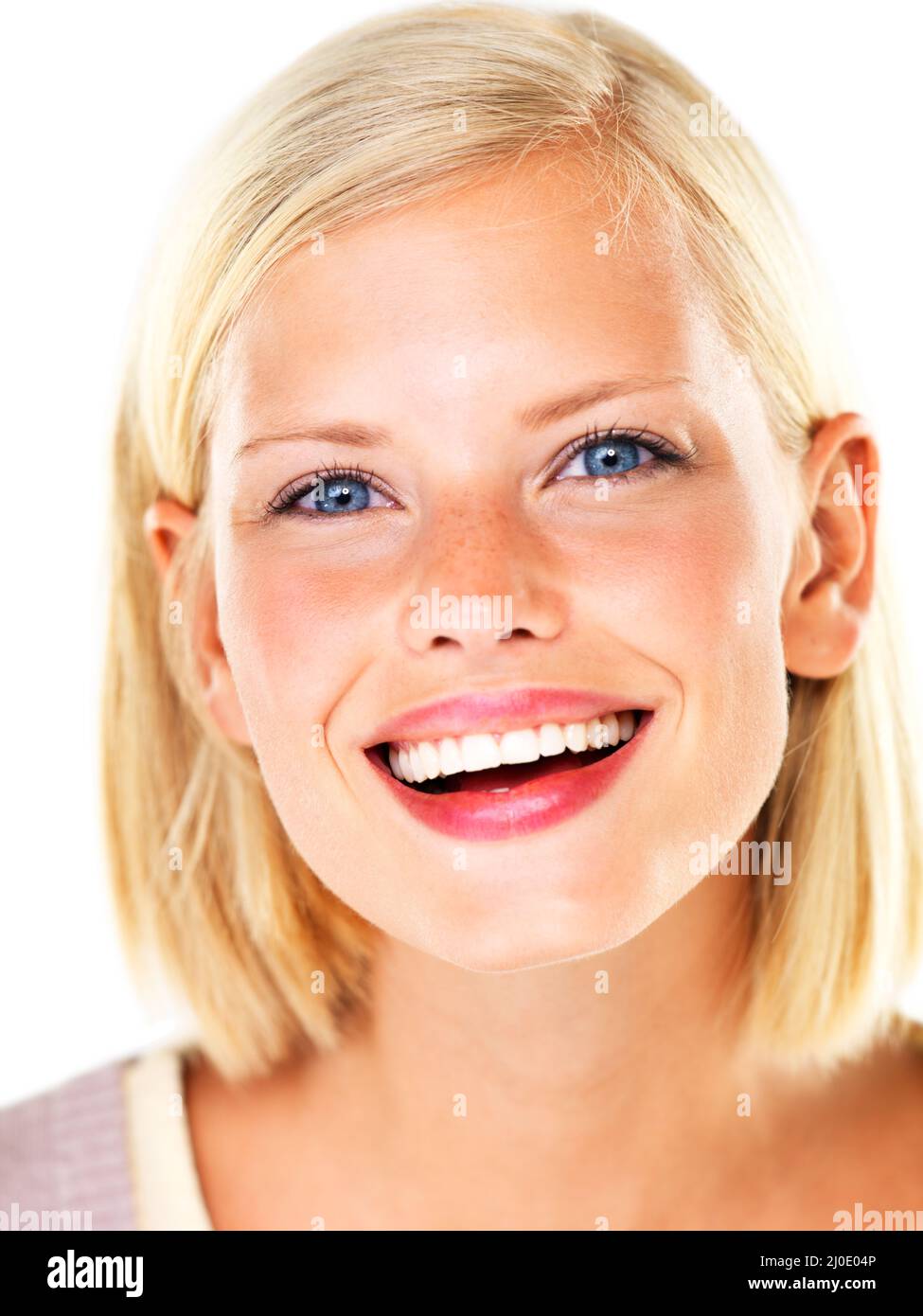She loves to laugh. Beautiful young blond woman smiling and laughing ...