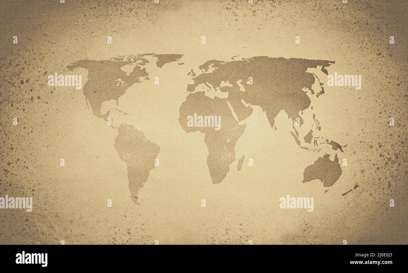 Vintage sepia world map Stock Photo - Alamy