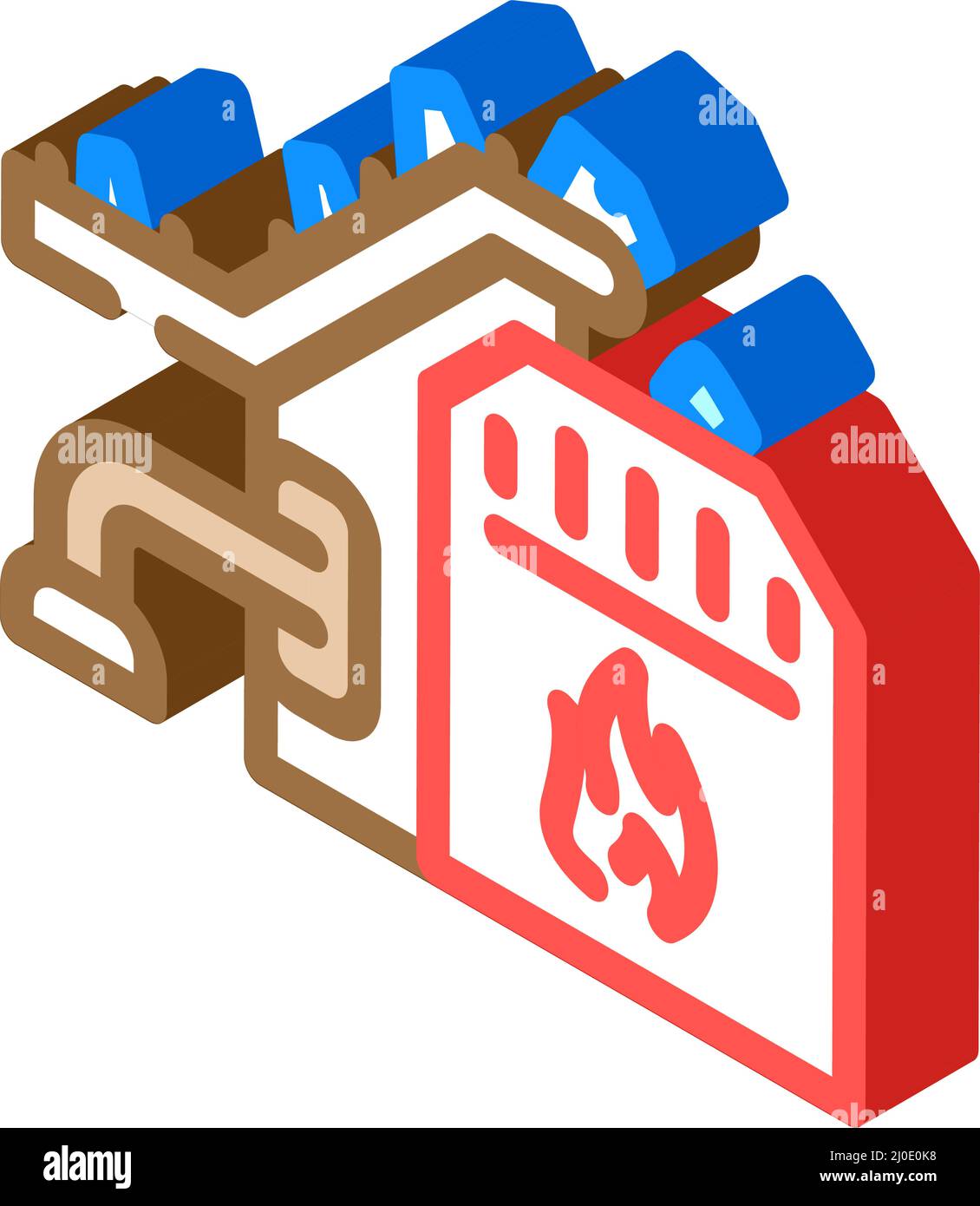 garbage incineration isometric icon vector illustration Stock Vector ...