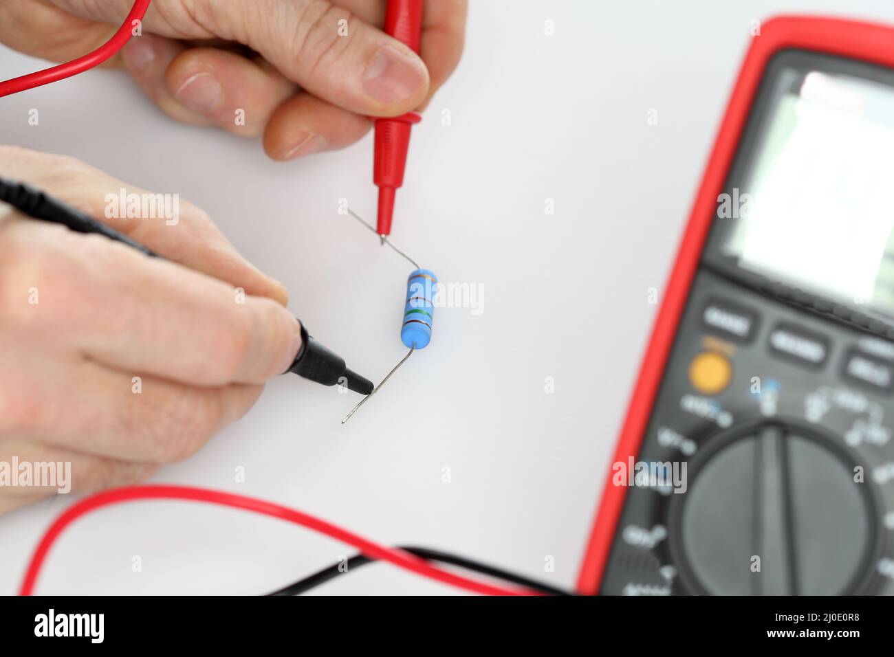 Measuring an electrical component Stock Photo - Alamy