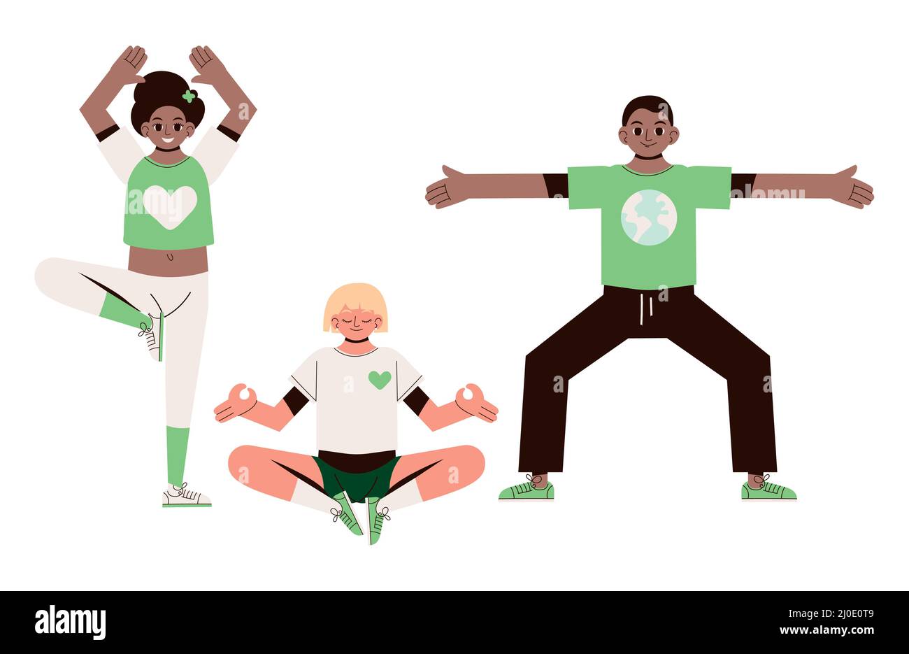 set of people making exercise Stock Vector Image & Art - Alamy