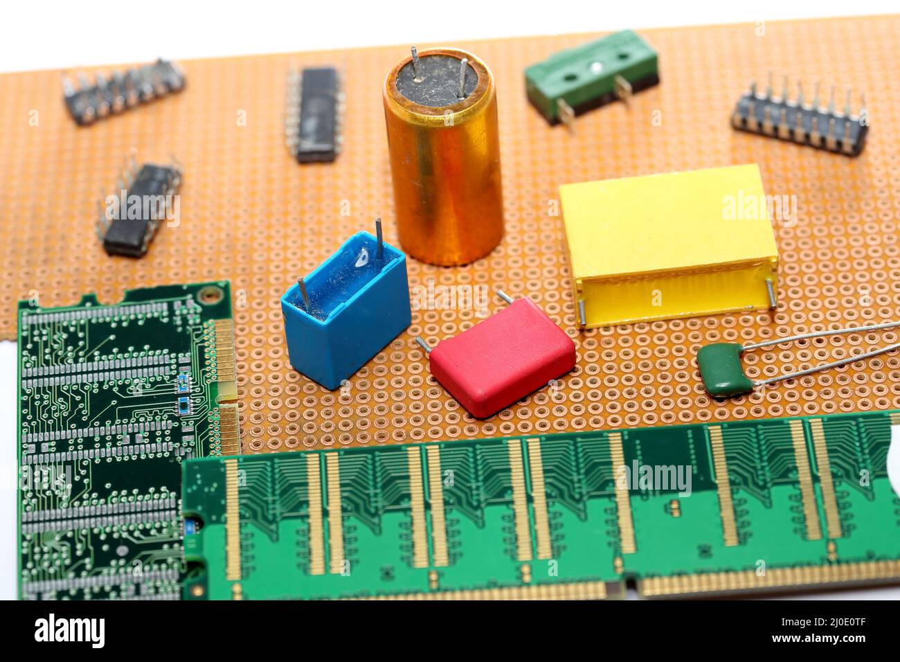 Electrical board with components Stock Photo - Alamy