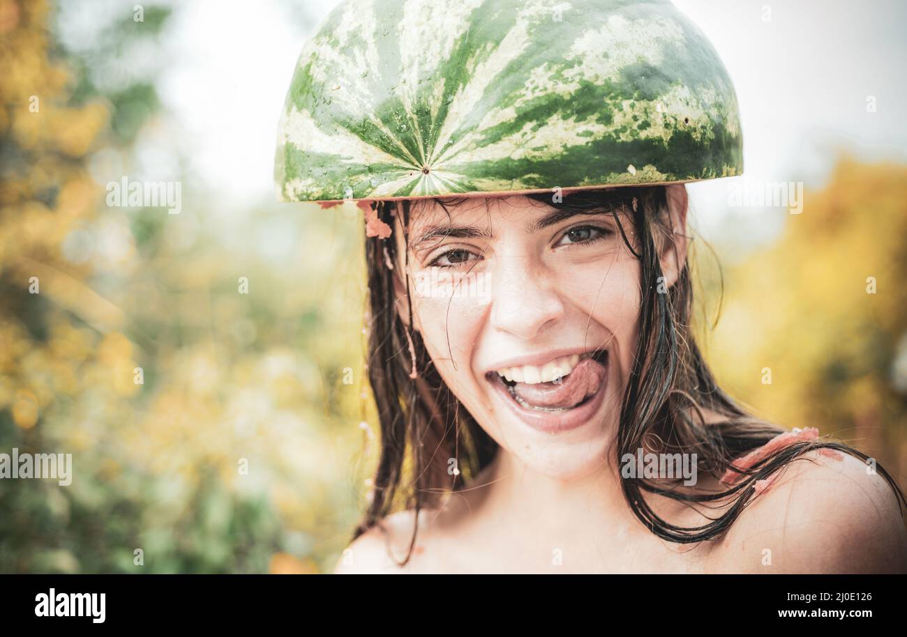 Crazy teenager. Bye summer. Hello autumn. Funny face. Crazy people ...