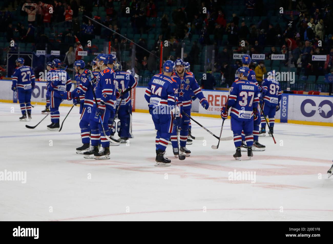 Saint Petersburg, Russia - 18 March 2022: Hockey, KHL 2021-22, Gagarin ...