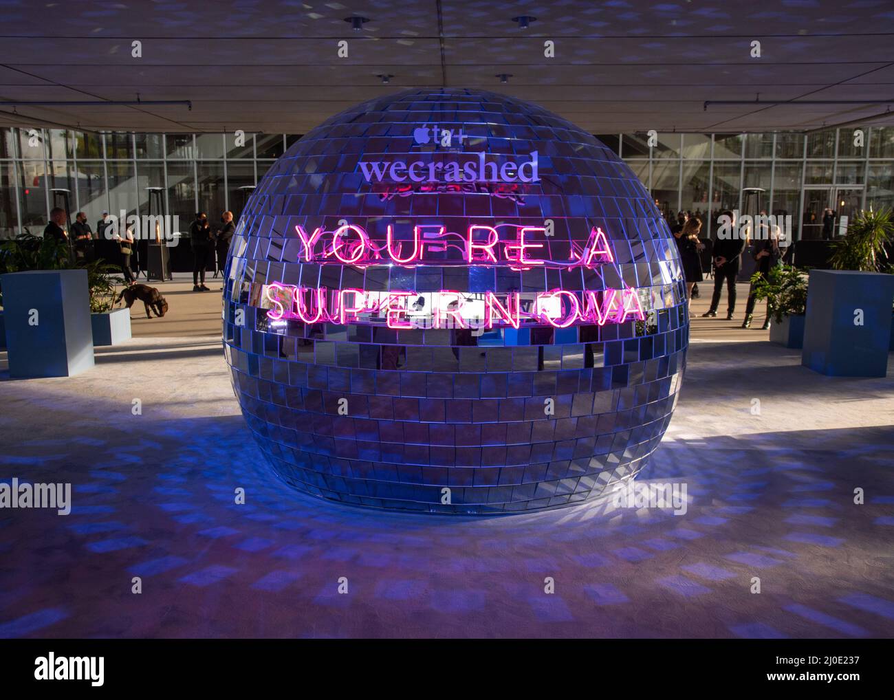 17 March 2022 - Los Angeles, California - WeCrash mirror ball. Global ...