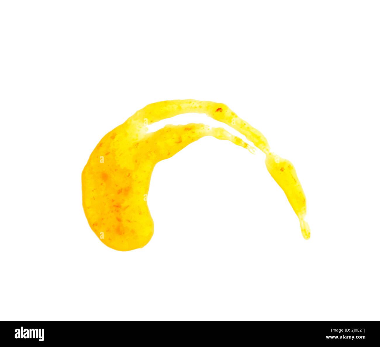 Smear of delicious orange jam on white background Stock Photo - Alamy