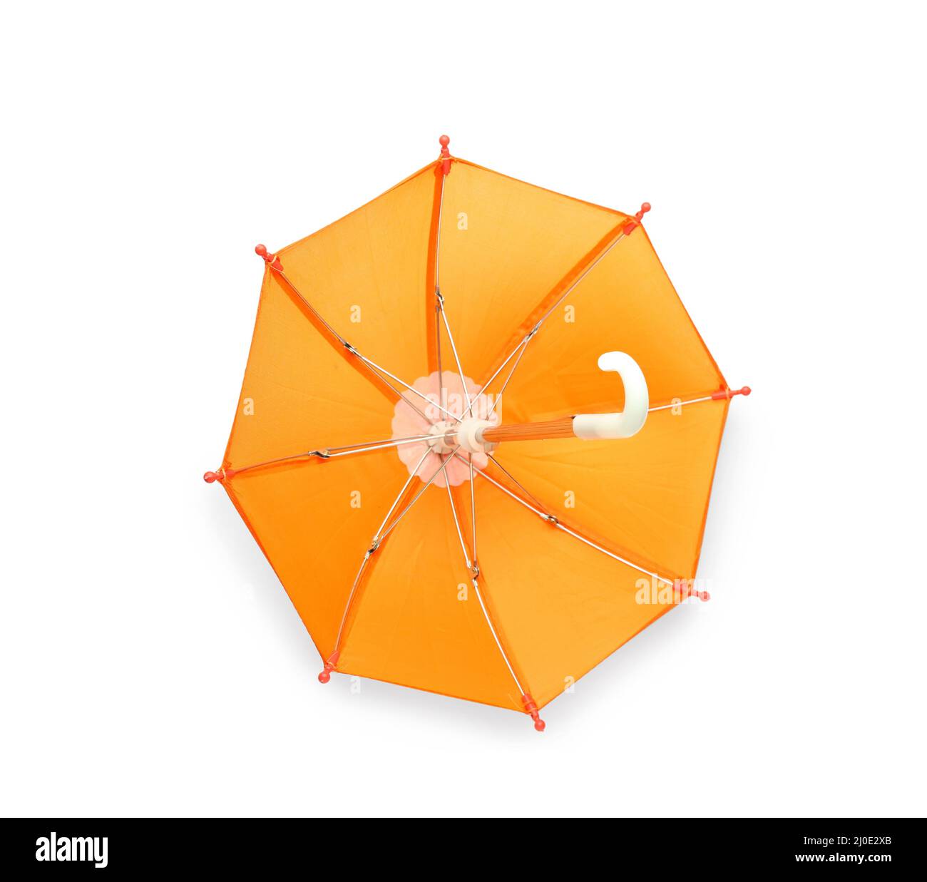 Open umbrella on white background Stock Photo - Alamy