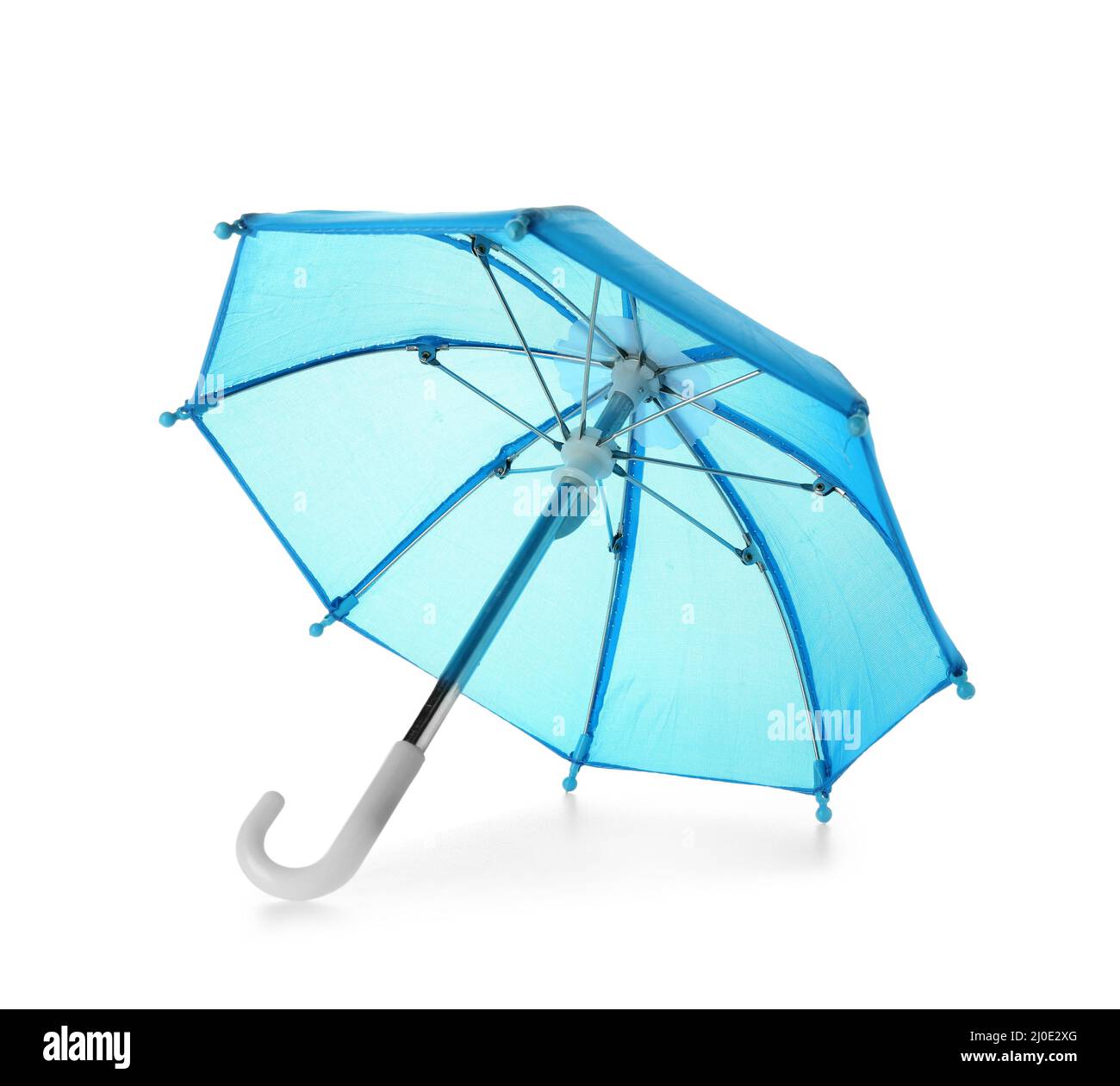 Open umbrella isolated on white background Stock Photo - Alamy