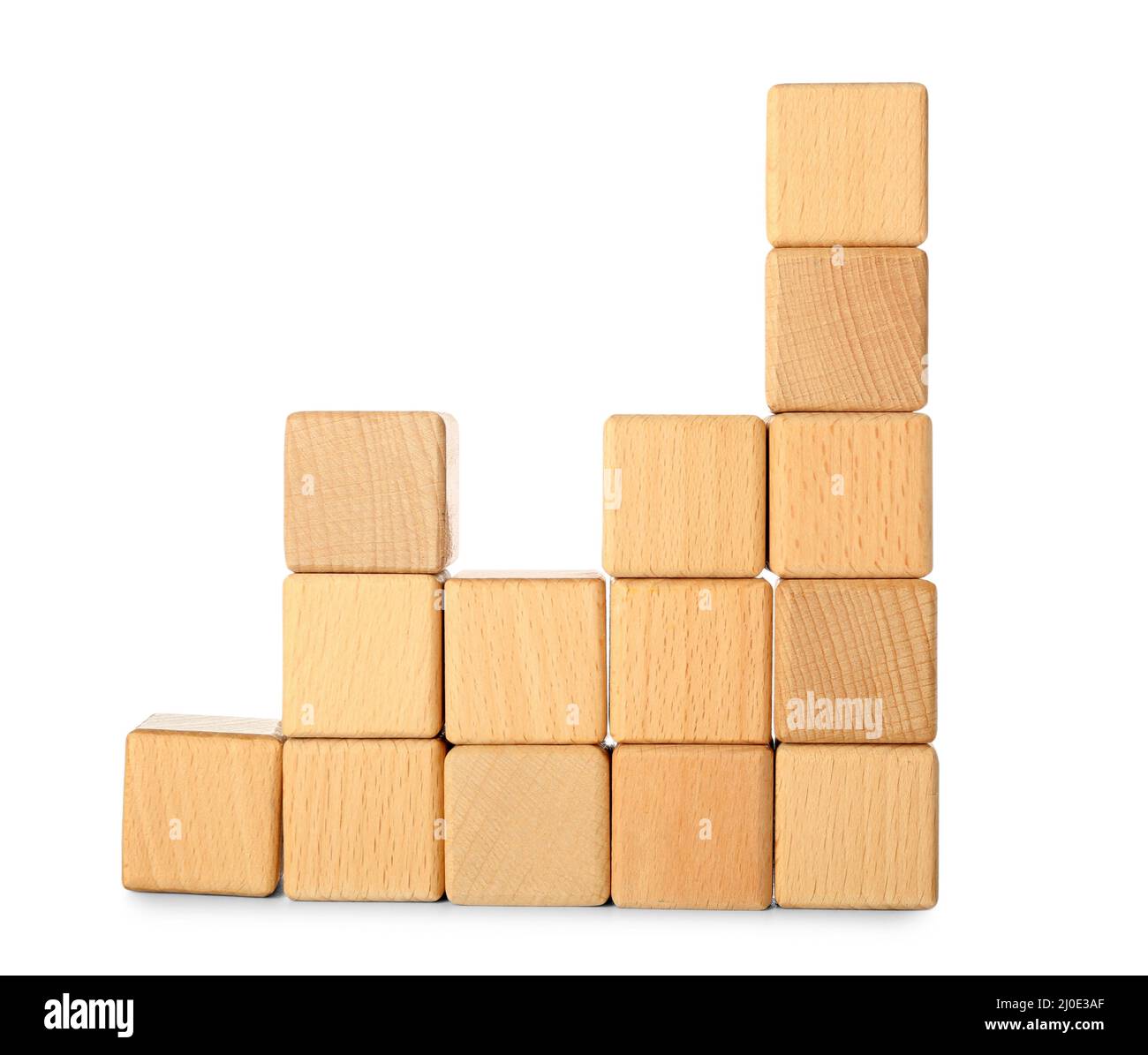 Many wooden cubes isolated on white Stock Photo - Alamy