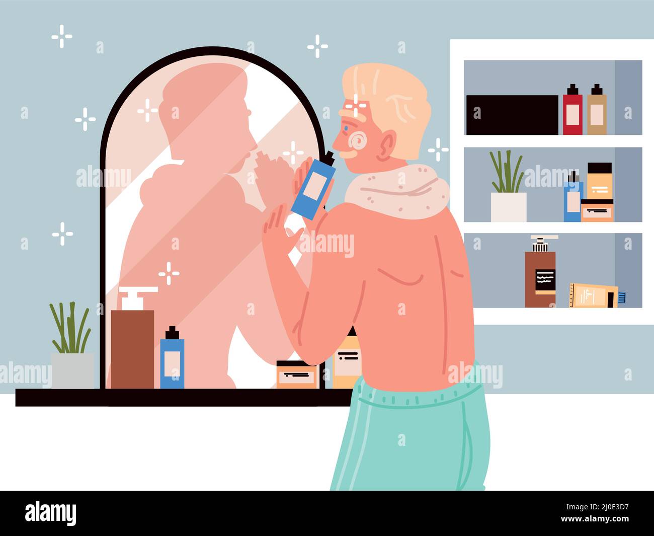 Man face skin care moisturizer Stock Vector Images - Alamy