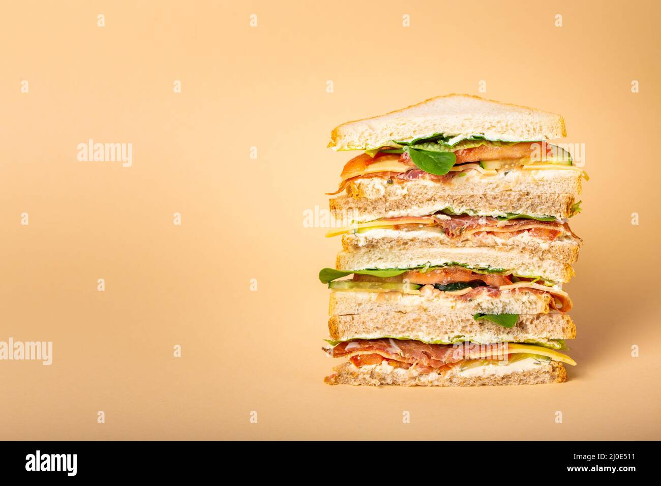 Close up delicious sandwich salami hi-res stock photography and images ...