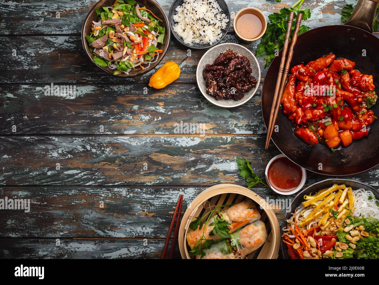 Assorted Chinese dishes Stock Photo - Alamy
