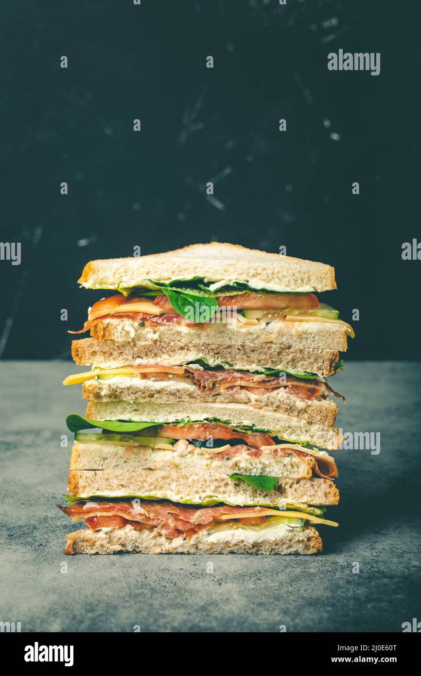 Cut tasty sandwich concept Stock Photo - Alamy