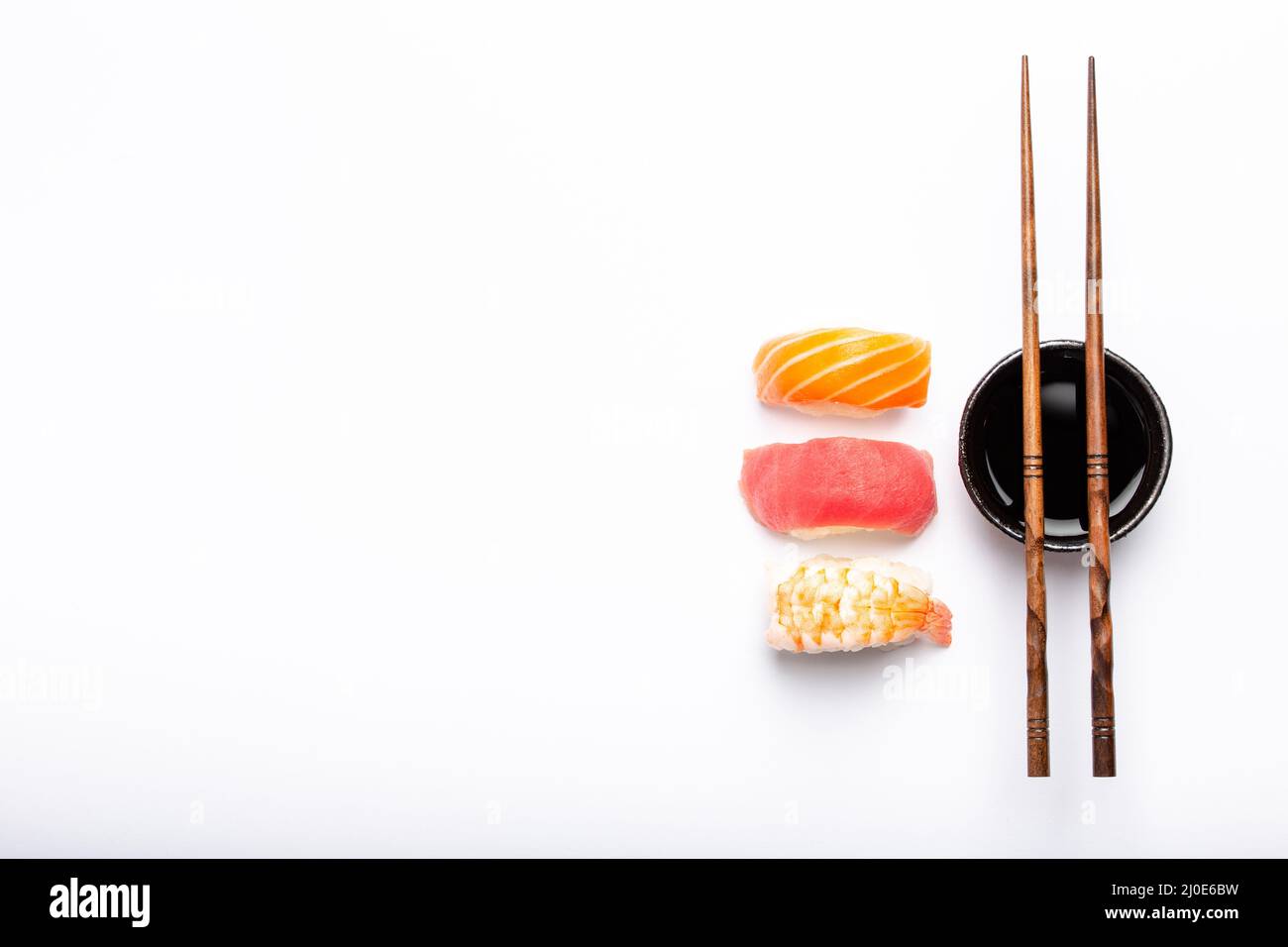 Sushi on white background Stock Photo - Alamy