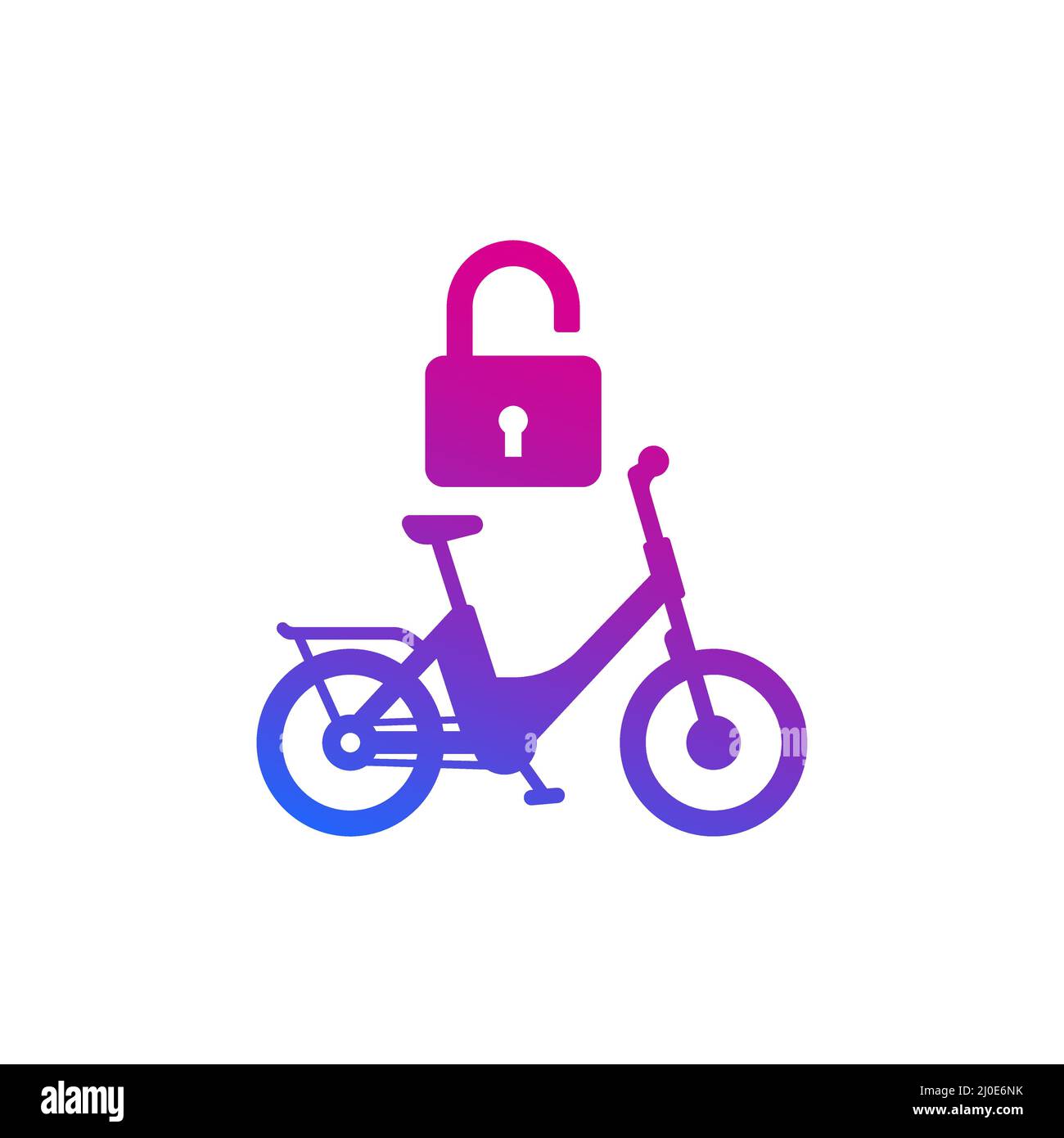 Unlock bike icon, bicycle and a lock Stock Vector Image & Art - Alamy