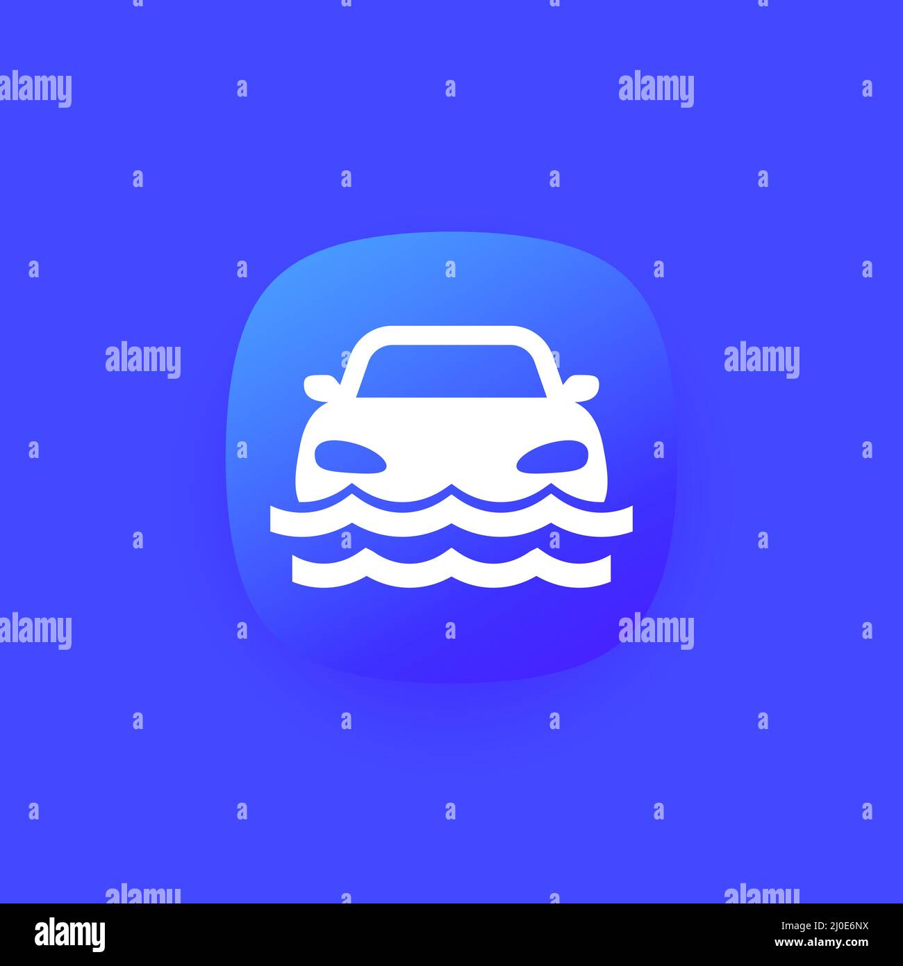 Flood icon with a car, vector Stock Vector Image & Art - Alamy