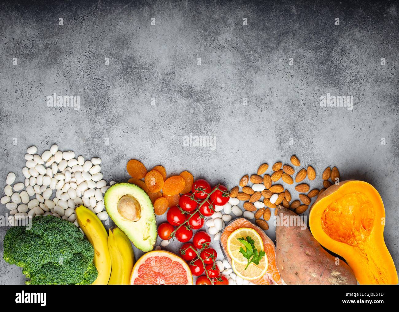 Natural food sources of potassium Stock Photo - Alamy