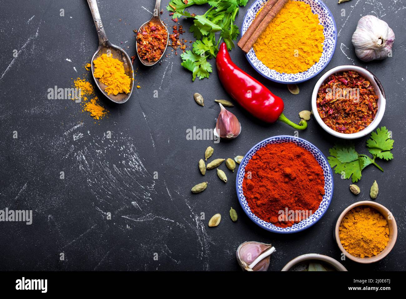Indian food cooking background Stock Photo - Alamy