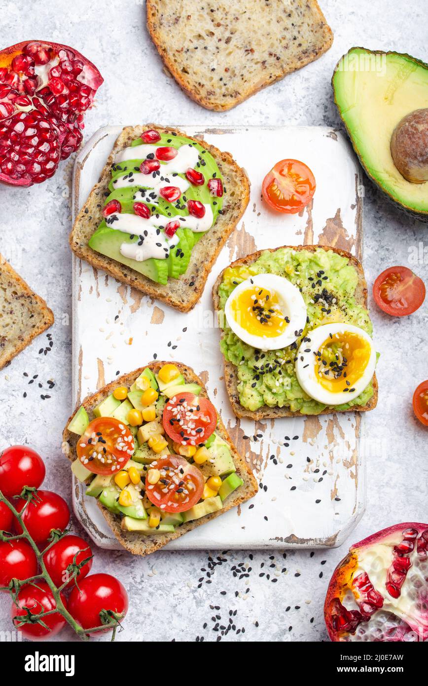 Healthy breakfast tomato toasts hi-res stock photography and images - Alamy