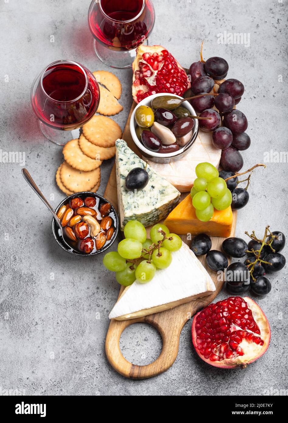 Selection of cheese and appetizers Stock Photo - Alamy