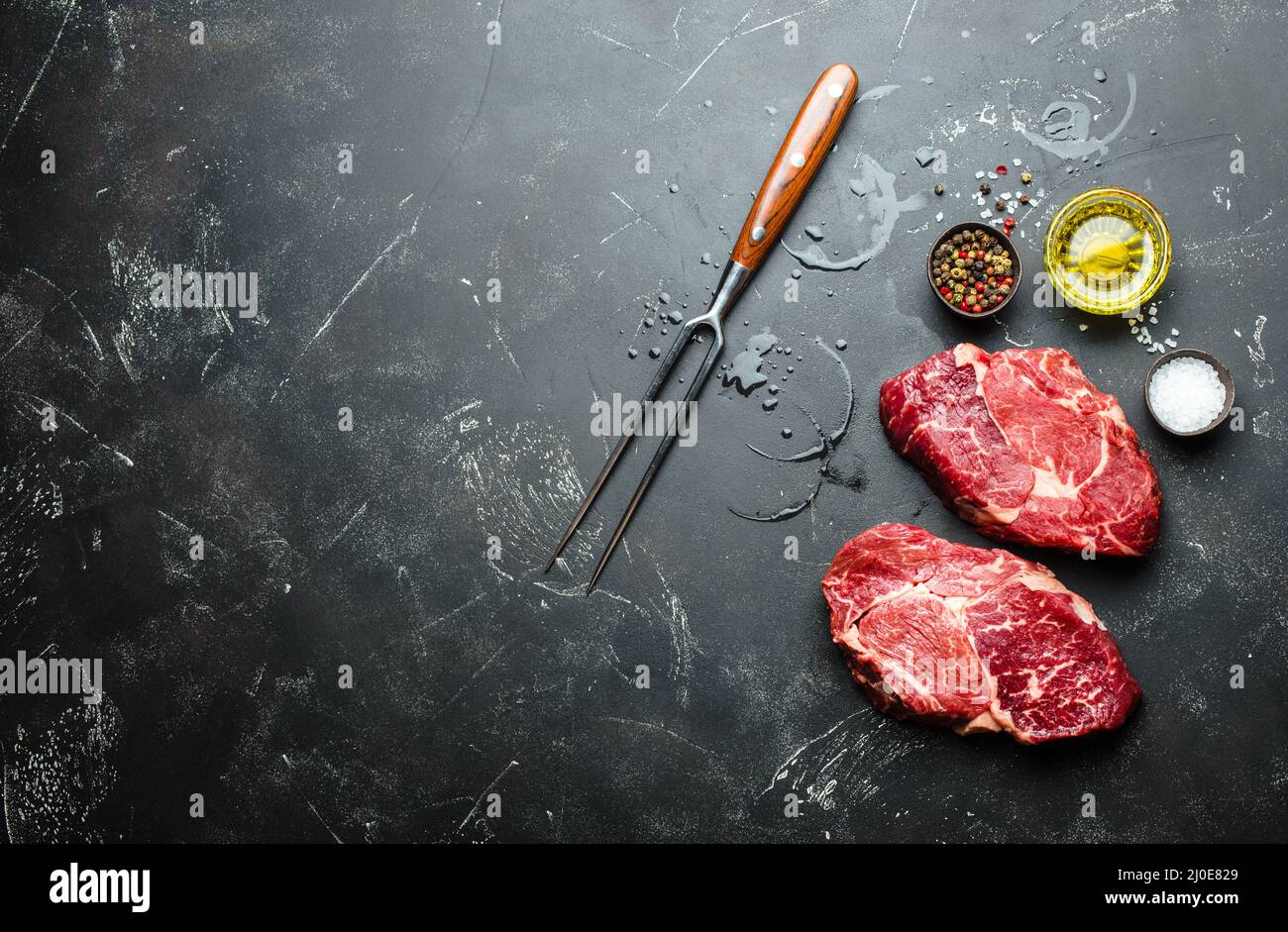 Raw marbled meat steak Ribeye Stock Photo - Alamy