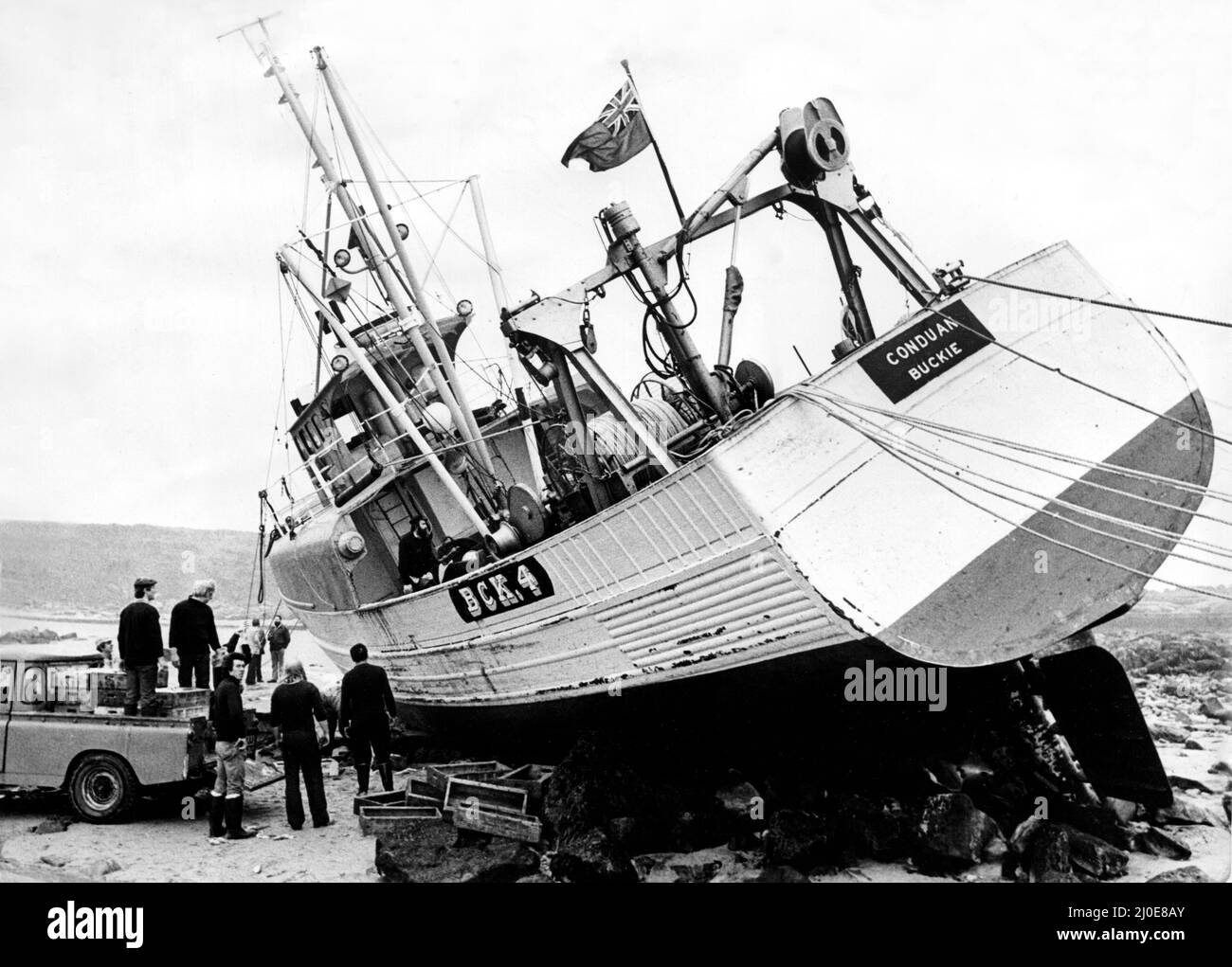 Fishing boat trawler captain in Black and White Stock Photos & Images ...