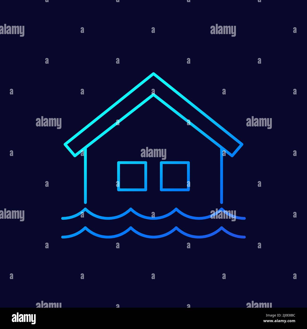 Water line flood house Stock Vector Images - Alamy