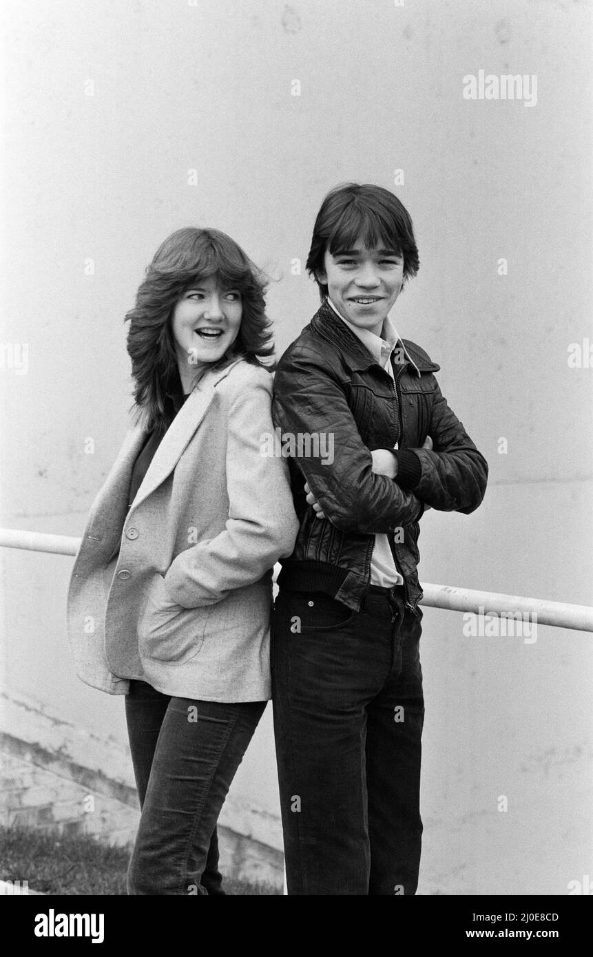 Stars of the BBC TV series "Grange Hill" Michelle Herbert, aged 15, who ...