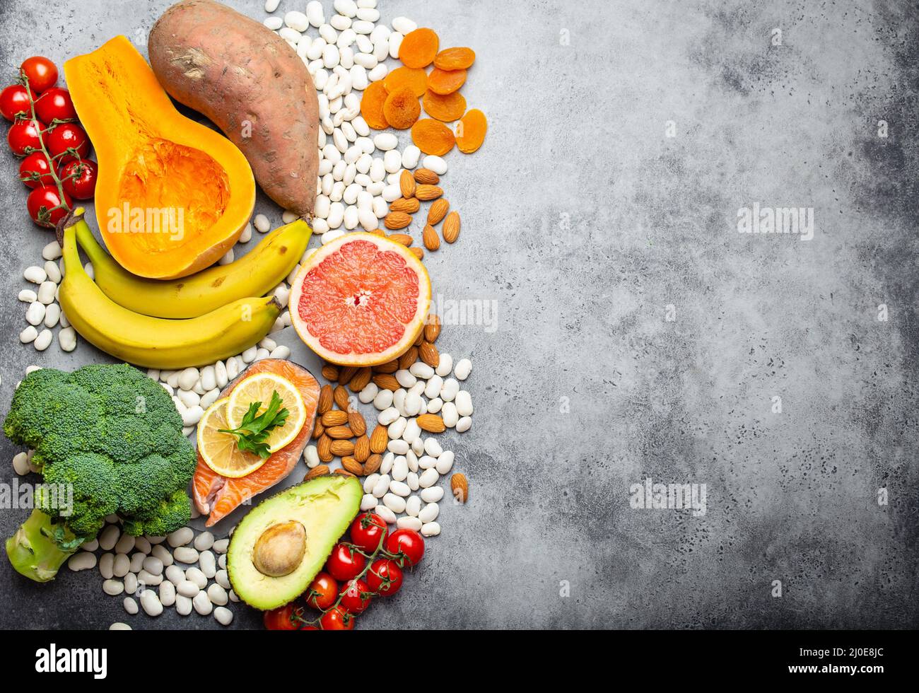 Natural food sources of potassium Stock Photo - Alamy