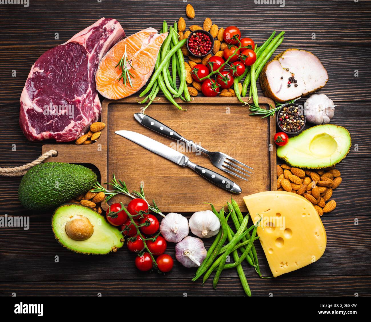 Keto diet foods Stock Photo - Alamy
