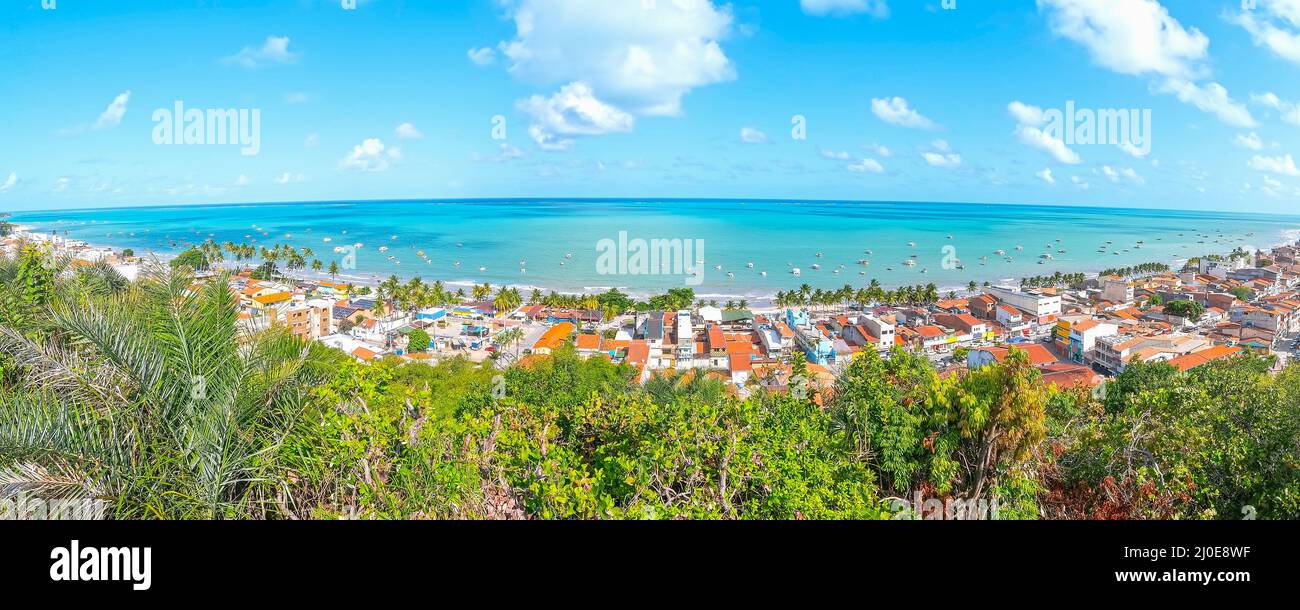 Panoramic view of Maragogi, AL, Brazil. Landscape of the city and the ...