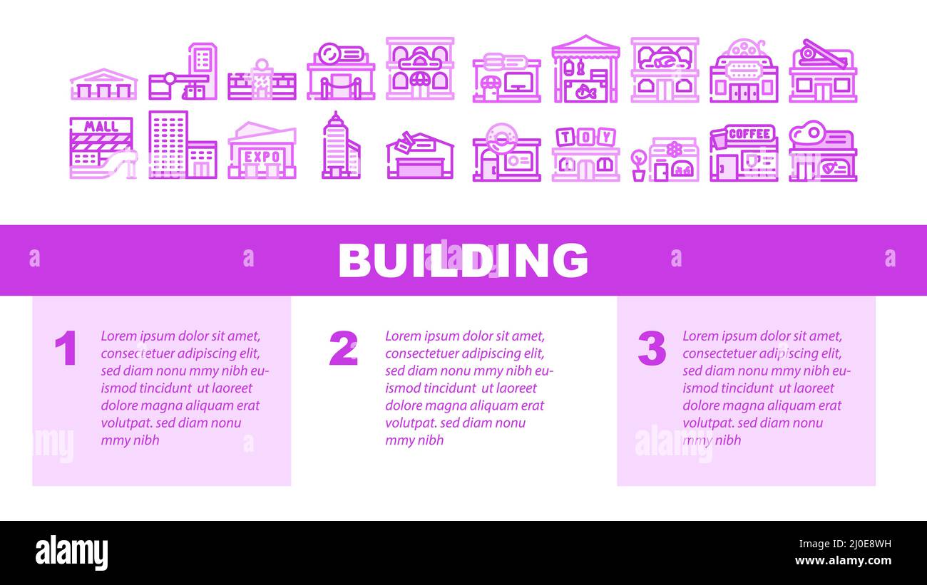 Building Construction Exterior Landing Header Vector Stock Vector Image ...