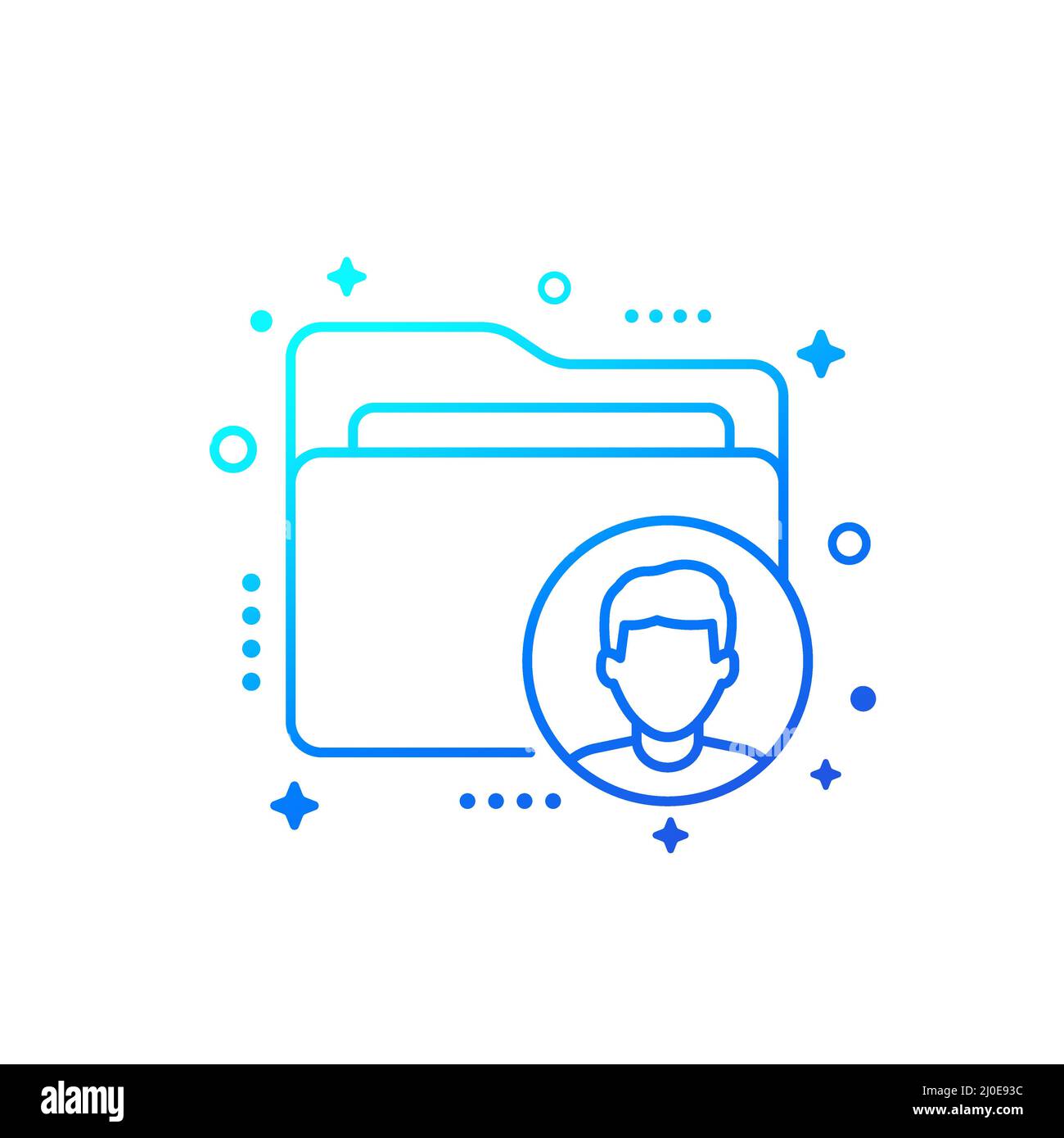 Personal data folder vector line icon Stock Vector Image & Art - Alamy