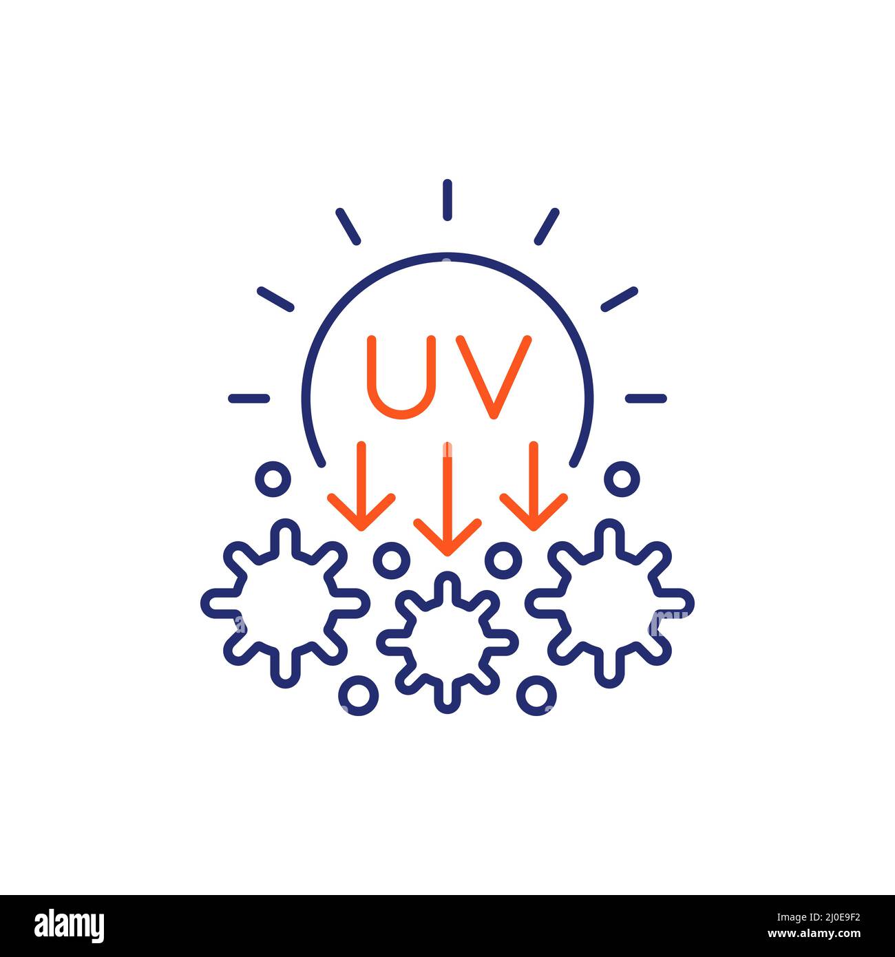 UV light for disinfection, ultraviolet rays icon Stock Vector Image & Art - Alamy