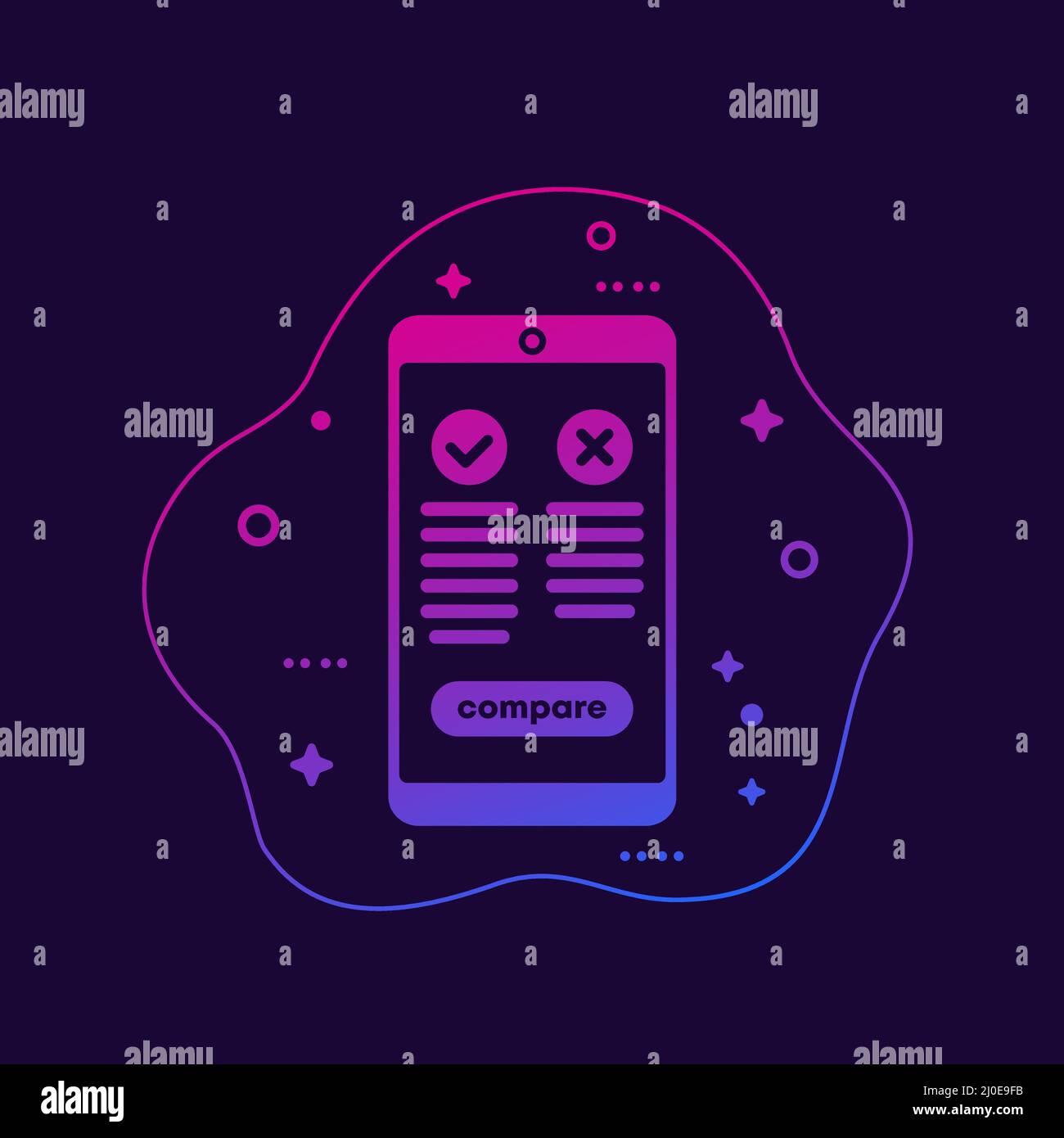 Pros and cons mobile app, vector Stock Vector Image & Art - Alamy