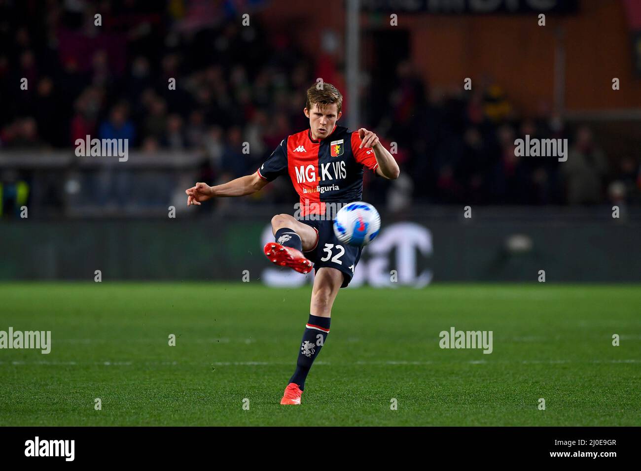 Morten Frendrup of Genoa CFC in action during the Serie A 2021/22 match ...